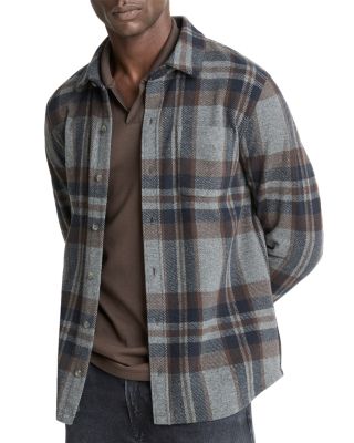 Click here for Vince Plaid Knit Shirt Jacket prices