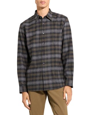 Click here for Theory Irving Button Down in Soft Plaid Cotton prices