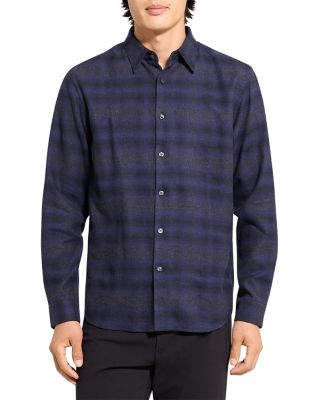 Click here for Theory Irving Button Down in Soft Plaid Cotton prices