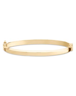 Lana Jewelry Edged Hollow Bangle Bracelet in 14K Yellow Gold