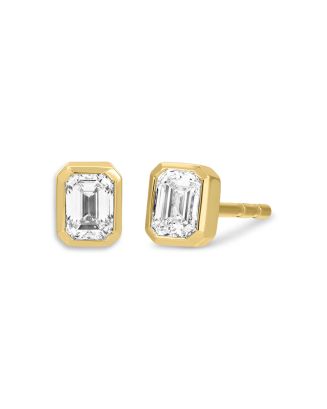 EF Collection 14K Yellow Gold EF Collection Diamond Emerald Cut ...
