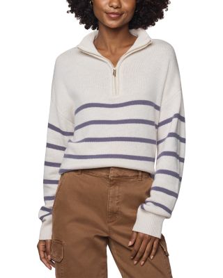 Click here for Splendid Georgie Stripe Quarter Zip Sweater prices
