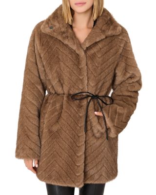 Click here for Milly Dayna Chevron Faux Fur Coat prices