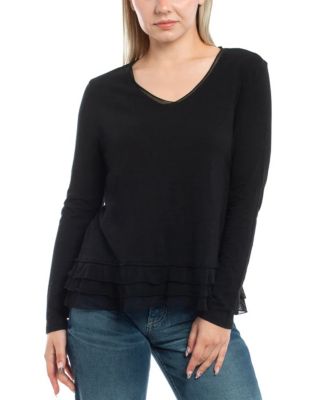 Click here for Wilt Clothing Mixed Media Lace Inset Tee prices