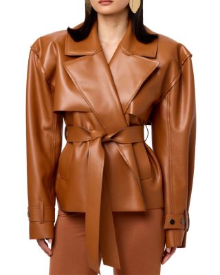 Click here for Naked Wardrobe Leather Cropped Trench Jacket prices