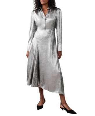 Click here for Mint Velvet Womens Metallic Midi Shirt Dress prices