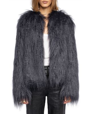 Click here for Zadig & Voltaire Freddie Faux Fur Coat prices