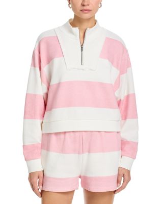 Click here for Vintage Havana Striped French Terry Half Zip Sweat... prices