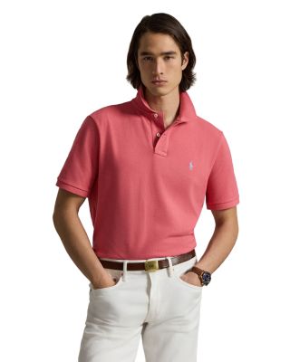 Polo Ralph Lauren Mens Classic-Fit Mesh Polo Shirt - Red Sky