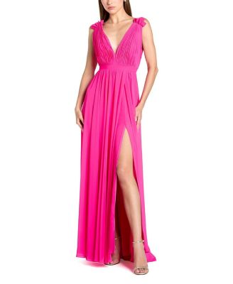 Click here for Mac Duggal Chiffon Plunge Neck Gown prices