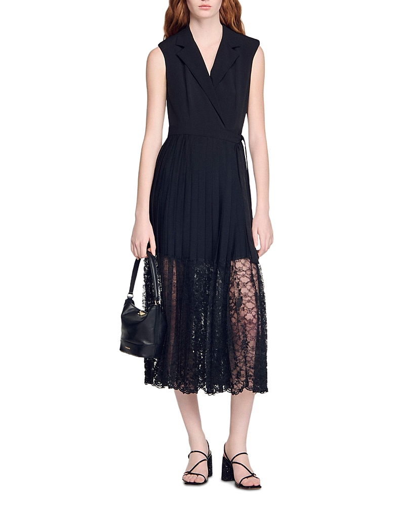 Click here for Sandro Tailored Collar Midi Dress prices