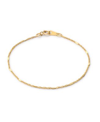 Click here for Ana Luisa Solid Yellow Gold Singapore Chain Bracel... prices