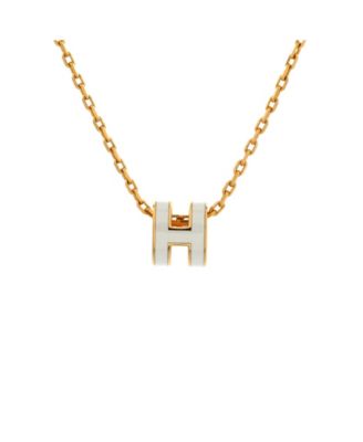 Click here for Pre-Owned Hermes Mini Pop H Pendant Chain Necklace... prices