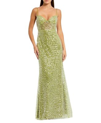 Click here for Mac Duggal Embellished Mesh Sleeveless Bustier Gow... prices