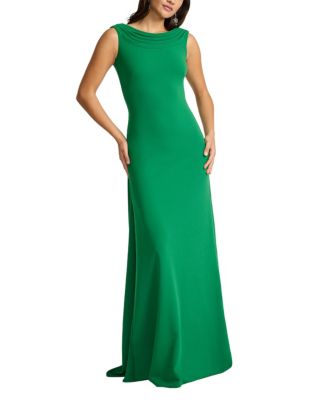 Click here for Tadashi Shoji Plaza Drape Back Gown prices