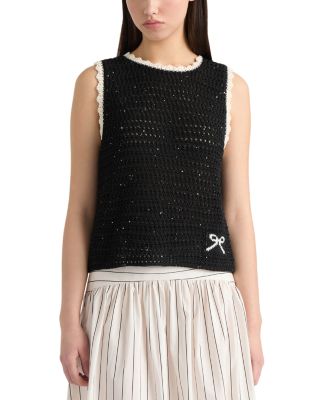 Click here for Nvlt Sleeveless Sequin Crochet Sweater prices