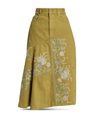 Click here for Erdem Embroidered Denim Skirt prices