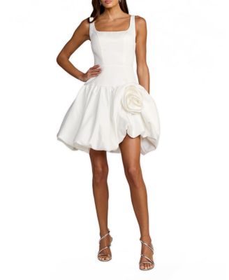 Click here for Mac Duggal Sleeveless Satin Bubble Hem Mini Dress prices