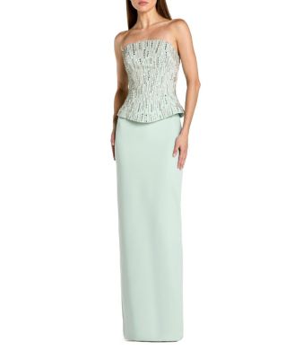 Click here for Mac Duggal Crepe Embellished Corset Strapless Colu... prices