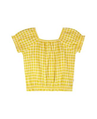 Click here for Deux par Deux Girls Short Sleeve Peasant Top Gingh... prices