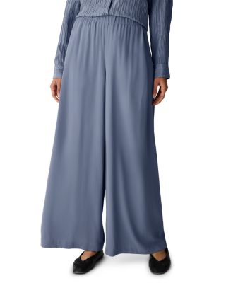 Click here for Eileen Fisher Silk Georgette Crepe Wide Ankle Pant... prices