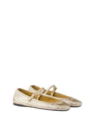 Click here for Prada Womens Woven Leather Ballerinas prices