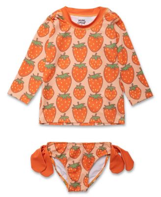 Click here for Mon Coeur Girls Recycled Strawberry Rashguard Biki... prices