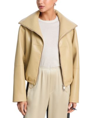 Click here for Nanushka Alonza Boxy Fit Funnel Neck Jacket prices