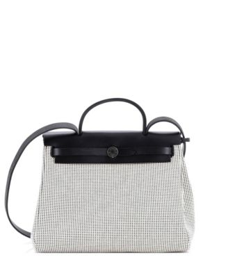 Click here for Pre-Owned HERMES 31 Herbag Zip Criss Viking Toile... prices