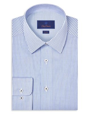 Click here for David Donahue Trim Fit Poplin Micro Check Dress Sh... prices