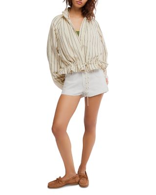 Click here for Free People Devon Striped Balloon Jacket prices