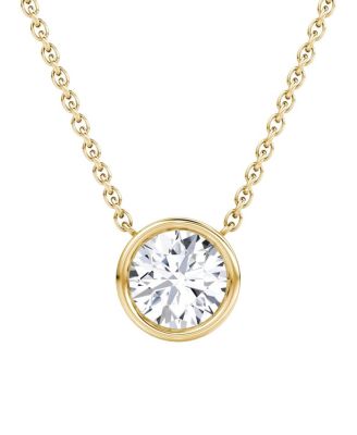 Click here for Vrai Bezel Solitaire Necklace in 14K Gold  1.0ctw... prices
