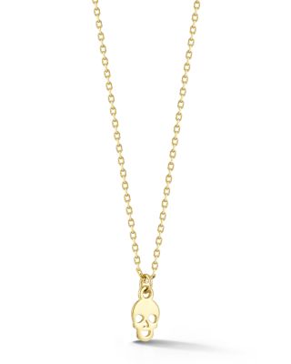 Click here for Moon & Meadow 14K Yellow Gold Tiny Skull Pendant N... prices