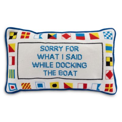 Click here for Furbish Studio Docking The Boat Needlepoint Pillow... prices