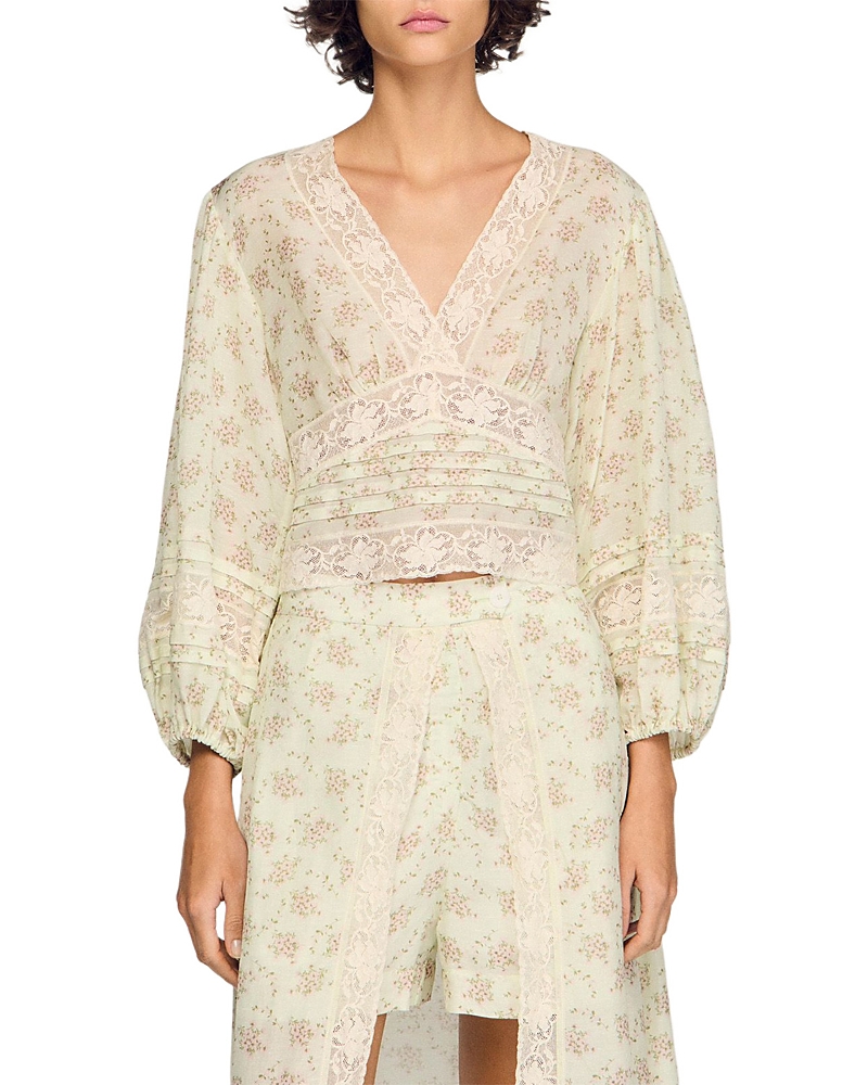 Click here for Sandro Floral Crop Top prices