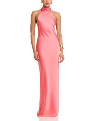 Click here for Ramy Brook Tatiana Satin Halter Gown prices