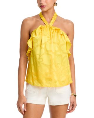 Click here for Ramy Brook Talia Burnout Halter Top prices