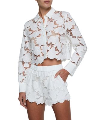 Click here for LAgence Seychelle Cropped Button Down Blouse prices