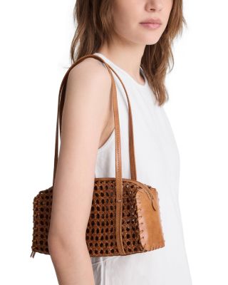 Click here for Madewell Brioche Mini Woven Leather Shoulder Bag prices