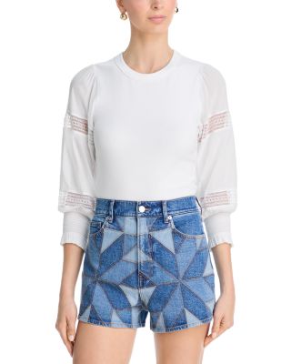 Click here for Veronica Beard Bellamie Mixed Media Top prices