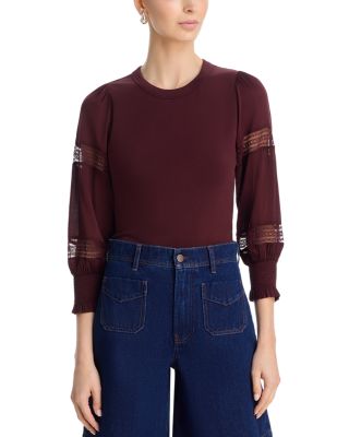 Click here for Veronica Beard Bellamie Mixed Media Top prices