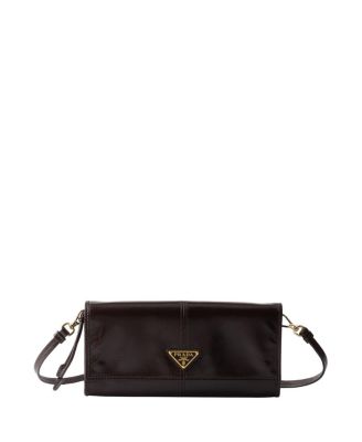 Click here for Prada Leather Wallet With Shoulder Strap prices
