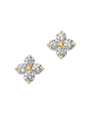 Click here for Bloomingdales Fine Collection Diamond Clover Stud... prices
