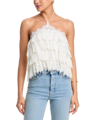 Click here for Ronny Kobo Ophelia Tiered Ruffled Top prices