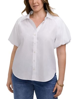Click here for Foxcroft Plus Paula Puff Sleeve Shirt prices