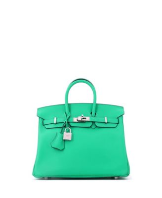 Click here for Pre-Owned HERMES Birkin 25 Handbag Green Swift wit... prices