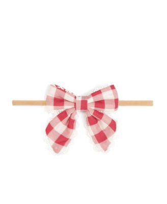 Click here for Sweet Wink Girls Red Gingham Bow Baby Headband - B... prices