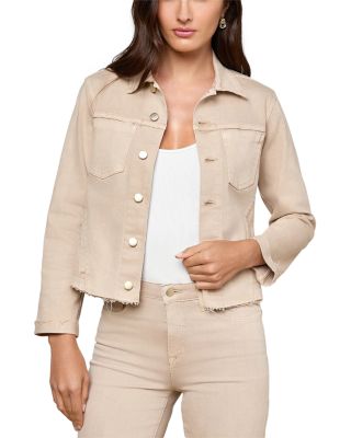 Click here for LAgence Janelle Slim-Fit Raw Denim Jacket prices