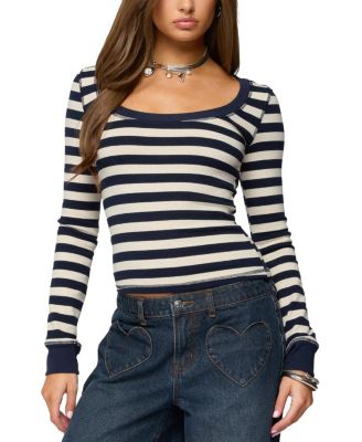 Click here for Edikted Rainey Striped Long Sleeve Top prices