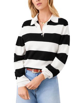 Click here for Karen Kane Stripe Collared Henley Sweater prices